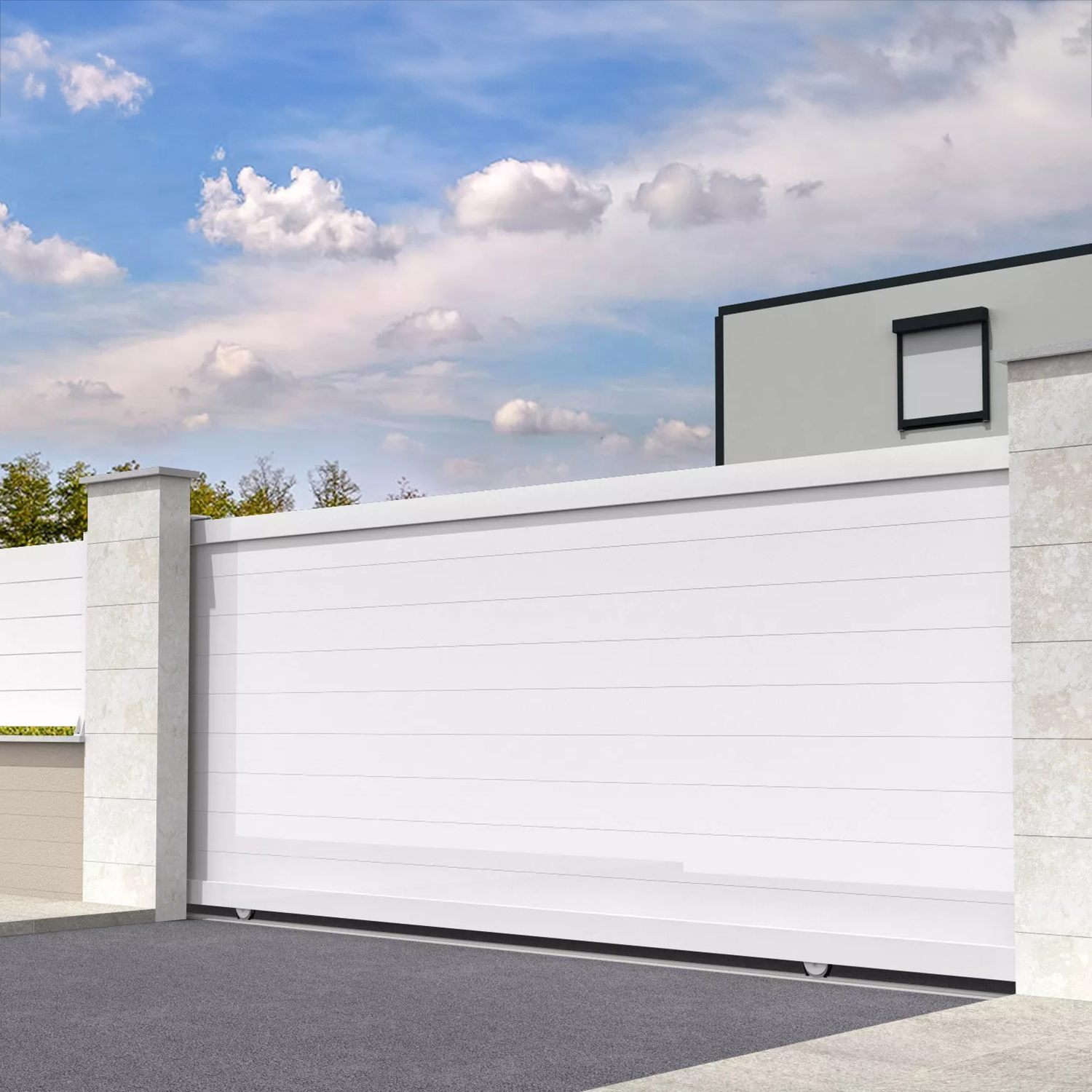 Portail coulissant plein motorisé